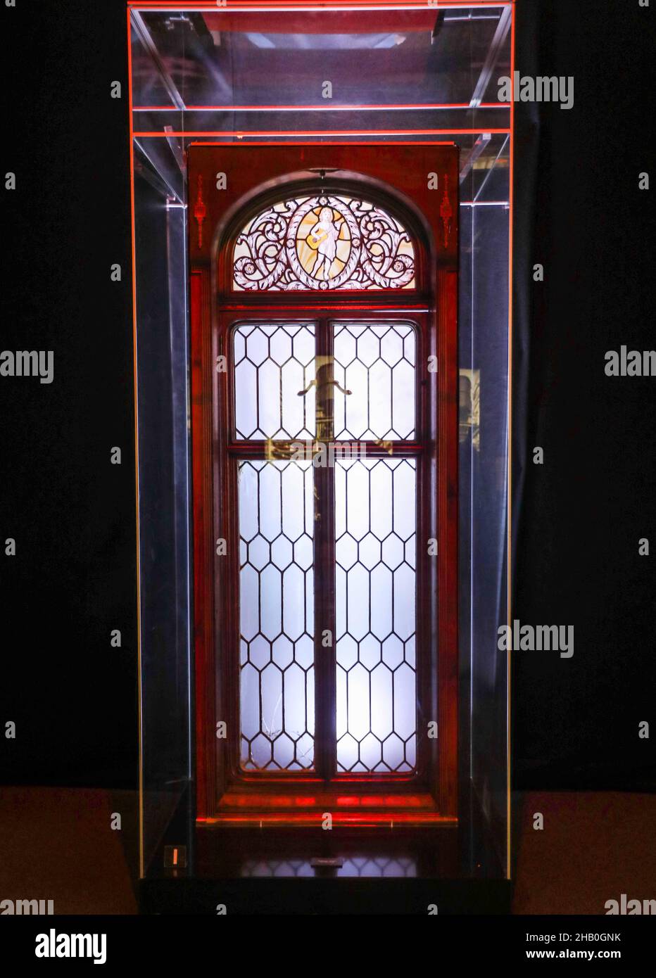 London UK 16 December 2021 Window from Olympic First Class Lounge ...