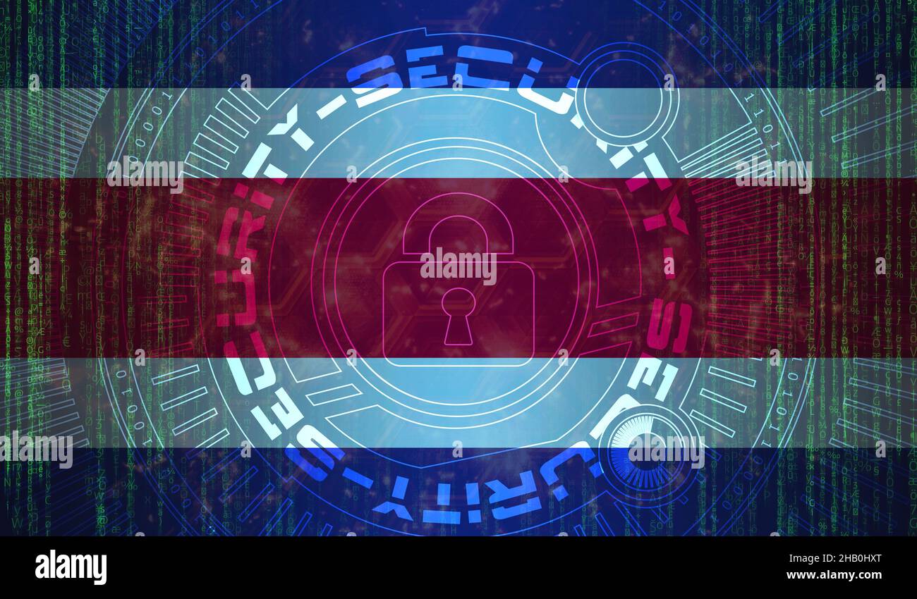 National cyber Security of Costa Rica on digital background Data ...