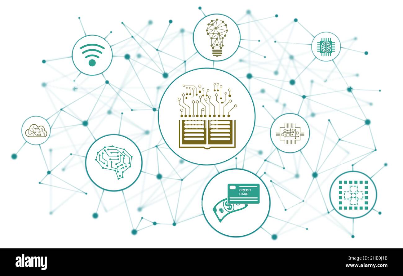 Concept of digital disruption with connected icons Stock Photo - Alamy
