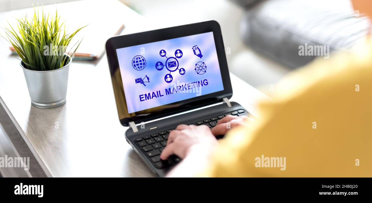 Laptop screen displaying an email marketing concept Stock Photo - Alamy