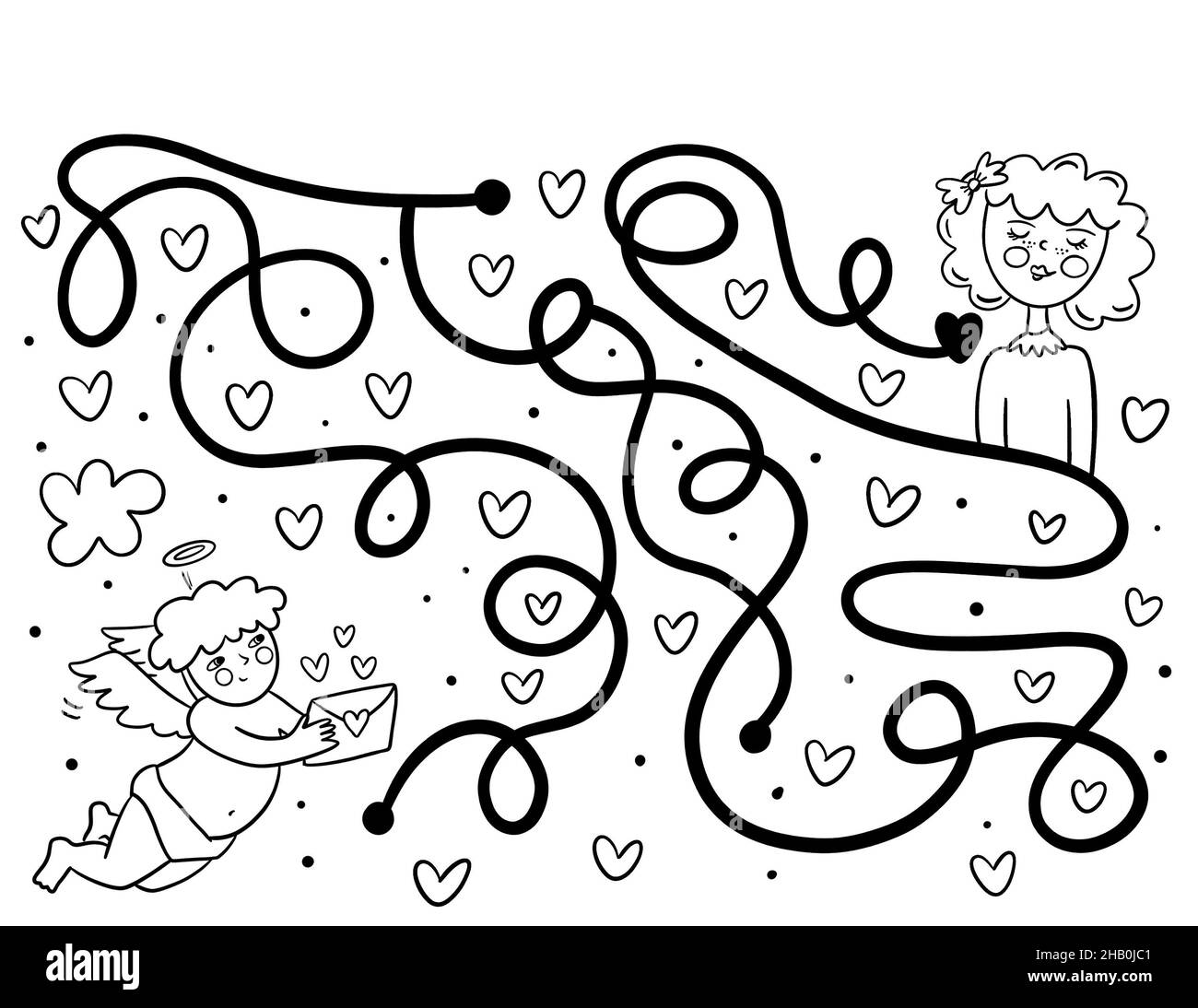 Flower simple kids Black and White Stock Photos & Images - Alamy