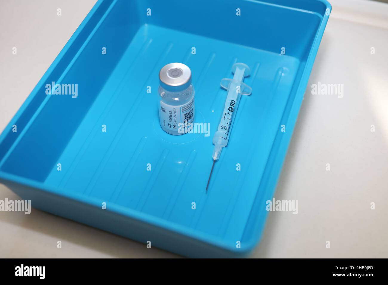A Moderna vaccine in London, UK. Moderna is a US pharmaceutical and ...