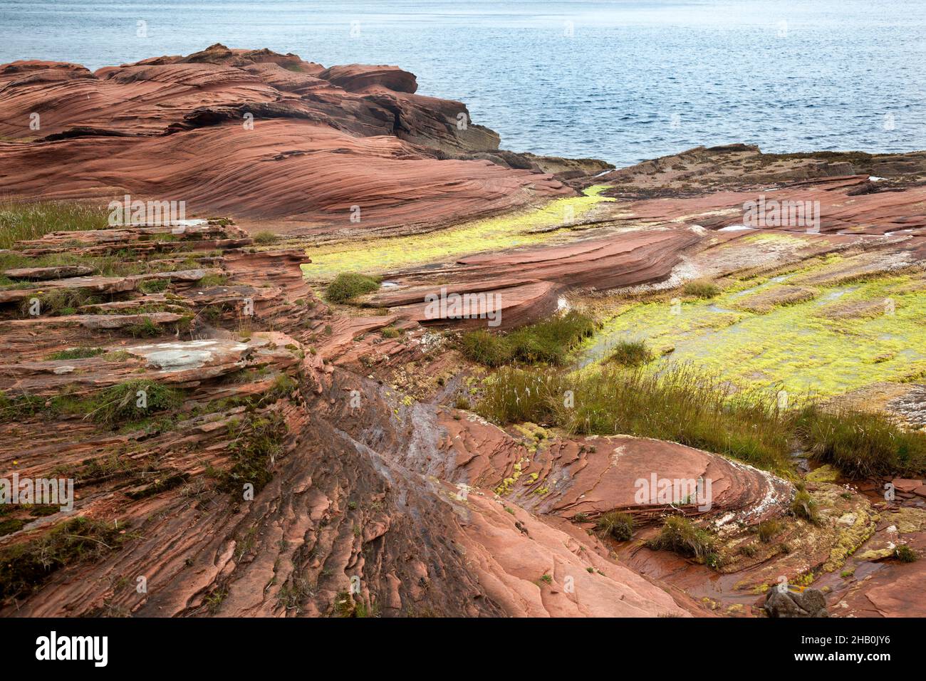 Rock formations on Arran coast, Scotland Stock Photo - Alamy