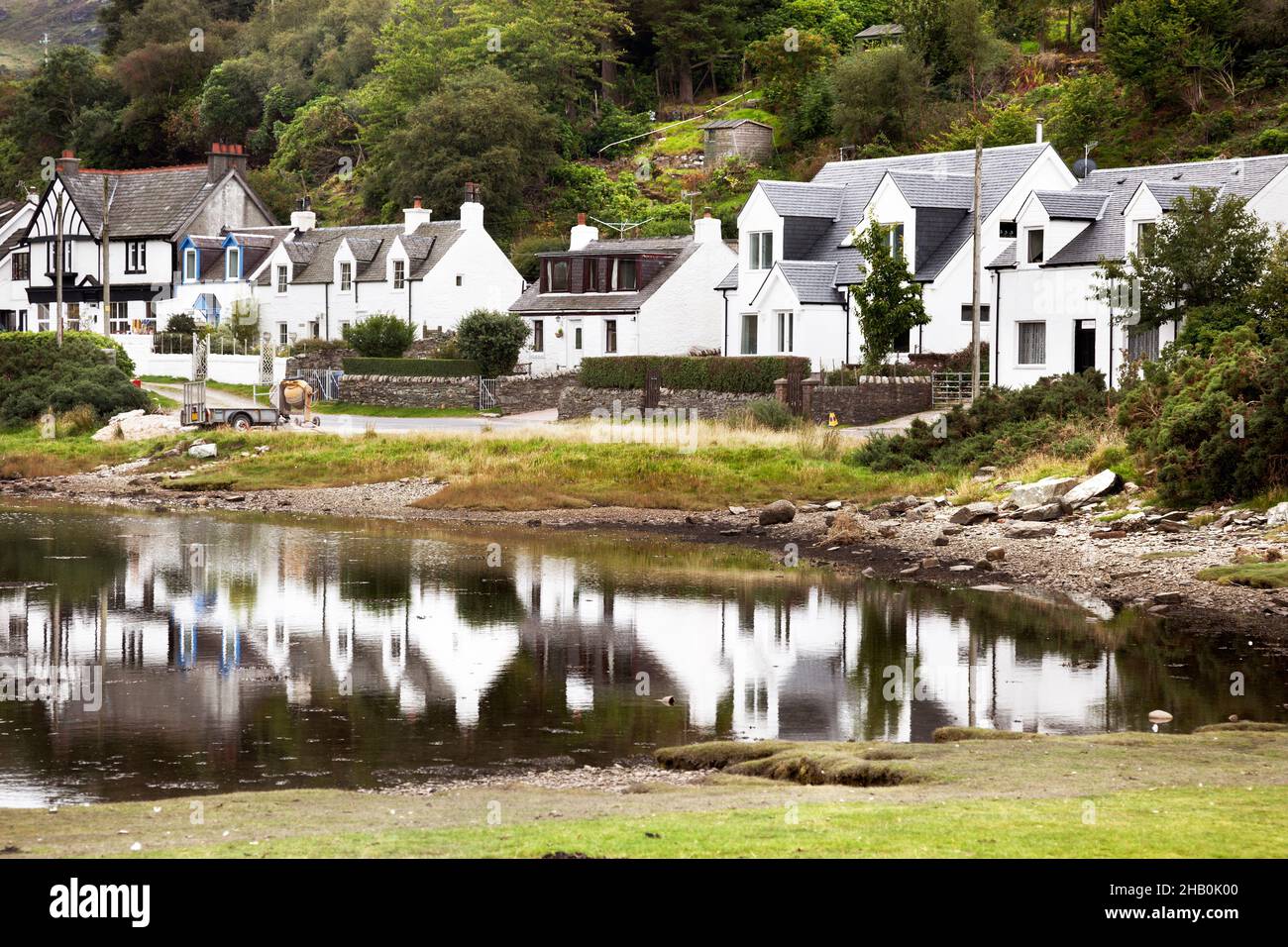 Lochranza town and their bay on the Isle of Arran, Scotland Stock Photo ...