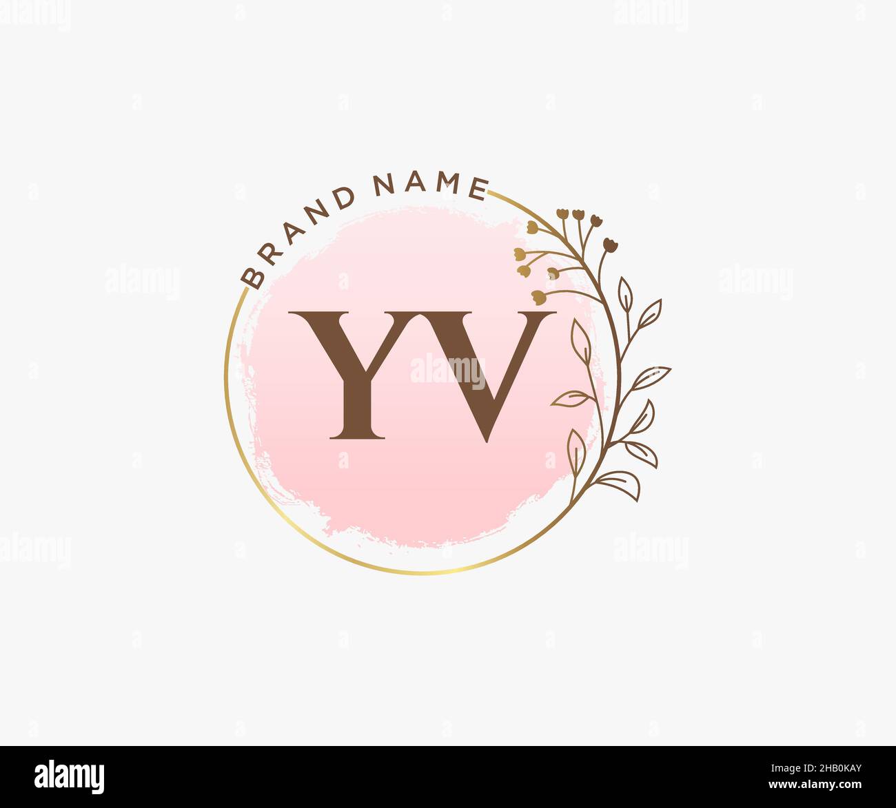 YV feminine logo. Usable for Nature, Salon, Spa, Cosmetic and Beauty ...