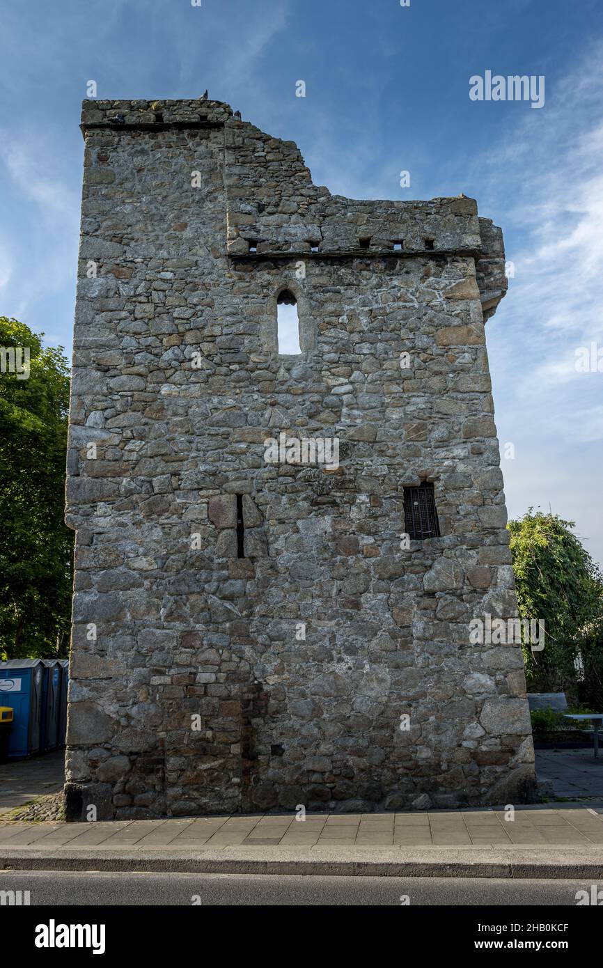 DUBLIN, IRELAND - Jul 24, 2021: A vertical shot of the Dalkey Castle ...