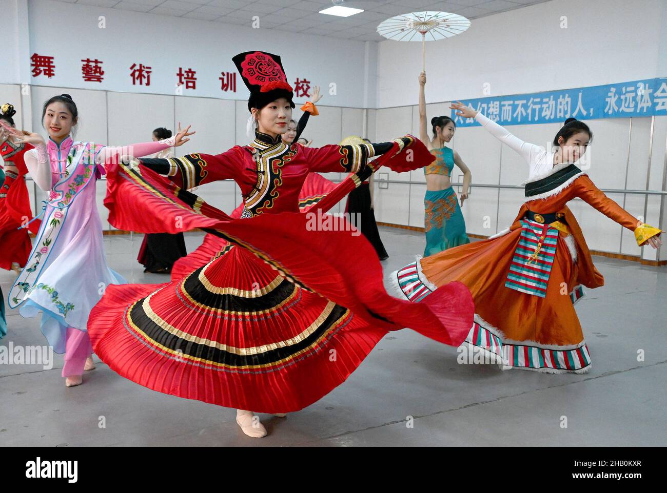 HANDAN, CHINA - DECEMBER 16, 2021 - Candidates practice basic skills at ...