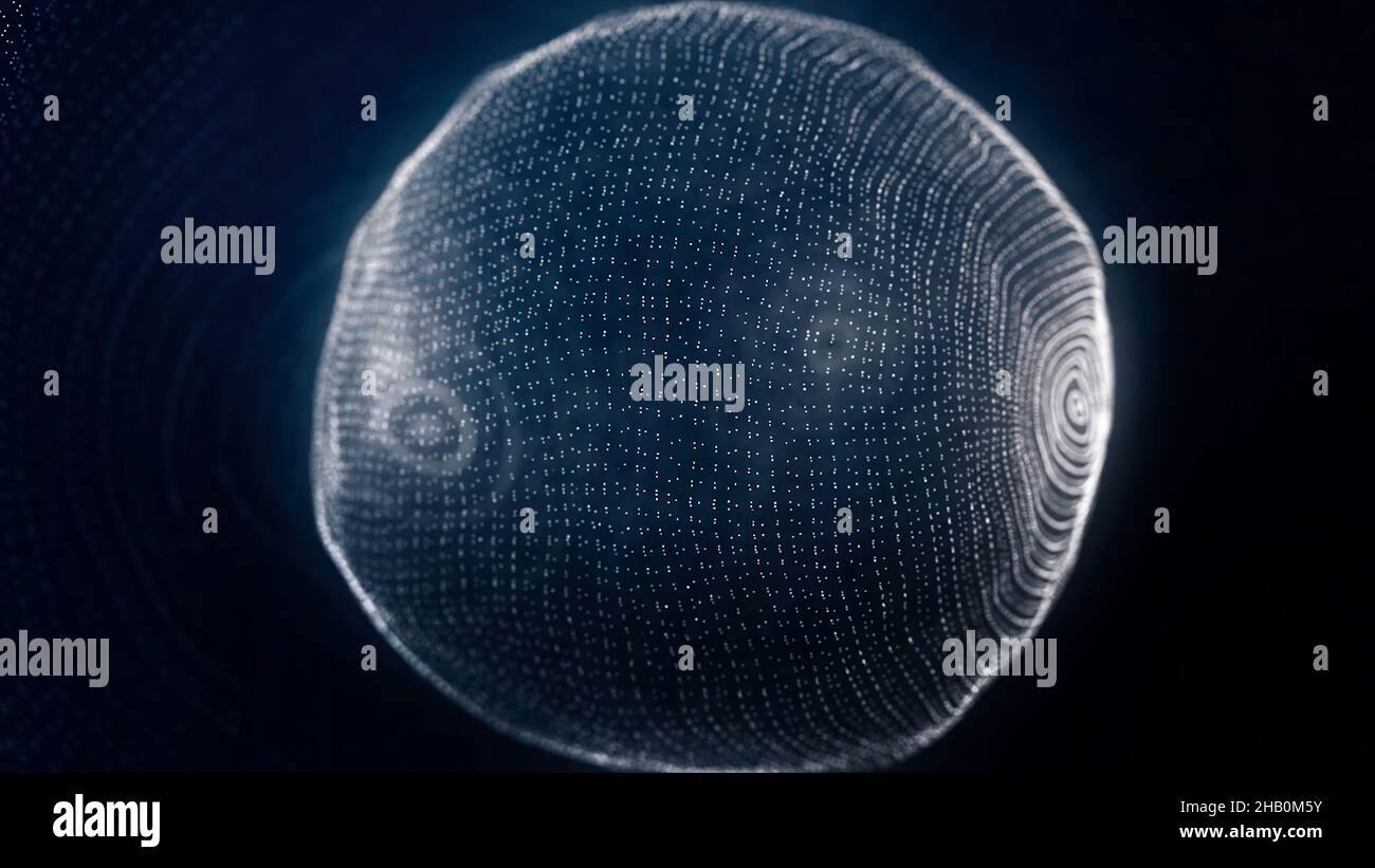 Sphere Of Spinning Points, Particles. Loop animation. Spherical shape ...