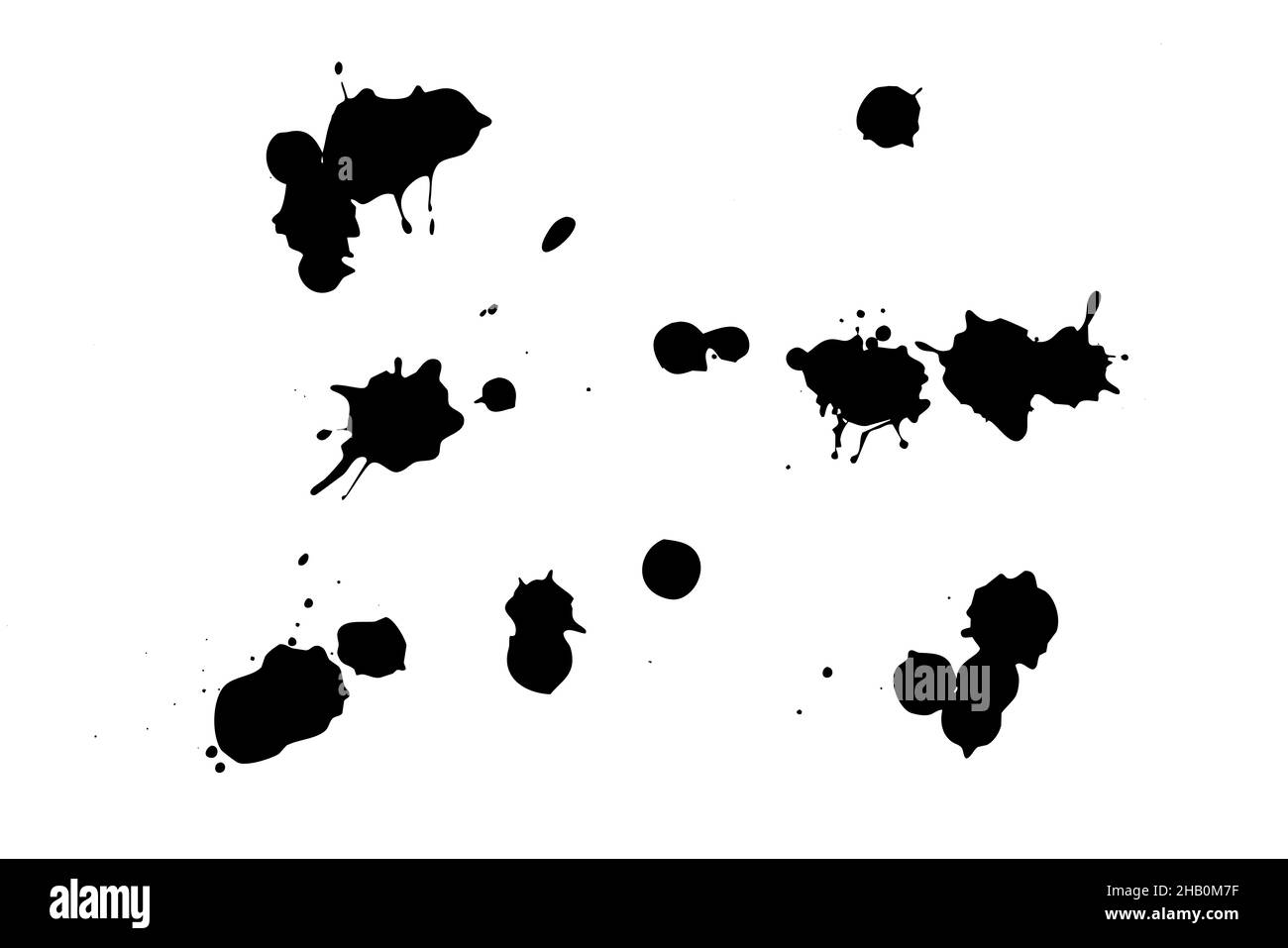 Illustration of spots of black ink on a piece of paper Stock Photo - Alamy