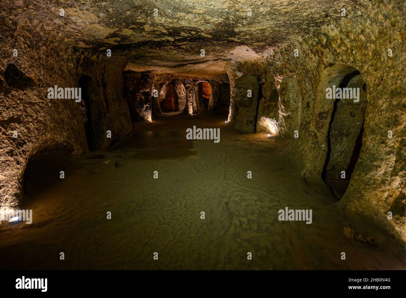 Kaymakli, Turkey. Ancient multi-level underground cave city in ...