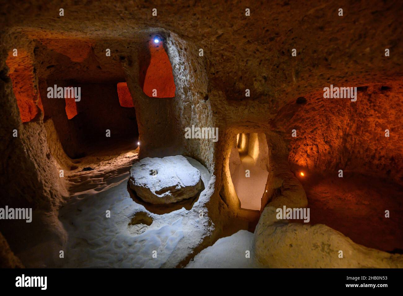 Kaymakli, Turkey. Ancient multi-level underground cave city in ...