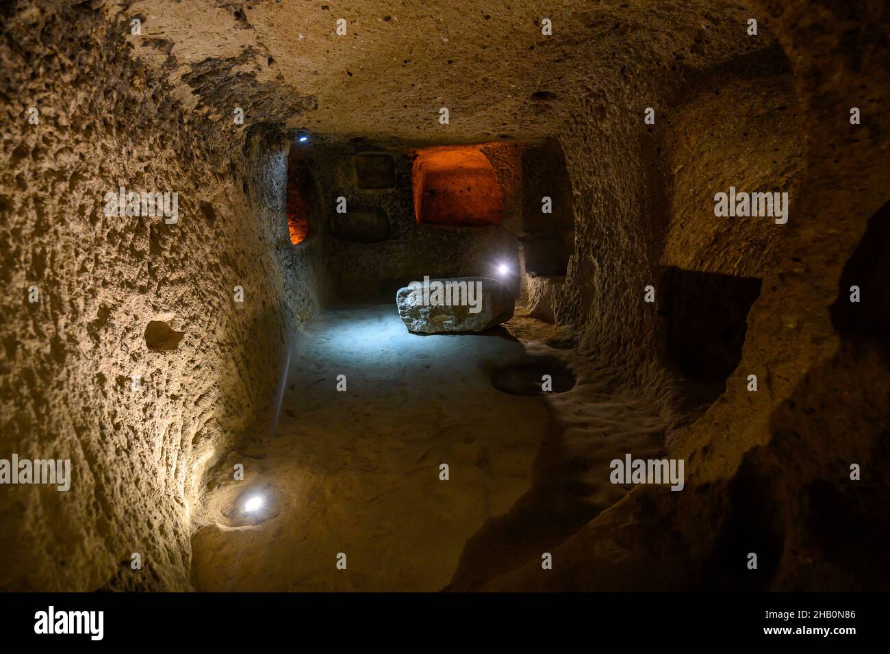 Kaymakli, Turkey. Ancient multi-level underground cave city in ...