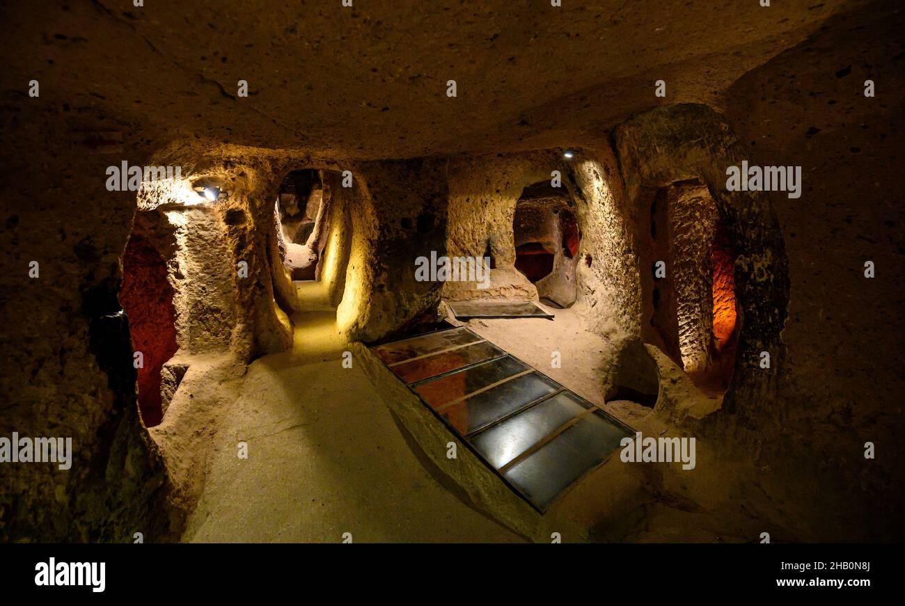Kaymakli, Turkey. Ancient multi-level underground cave city in ...