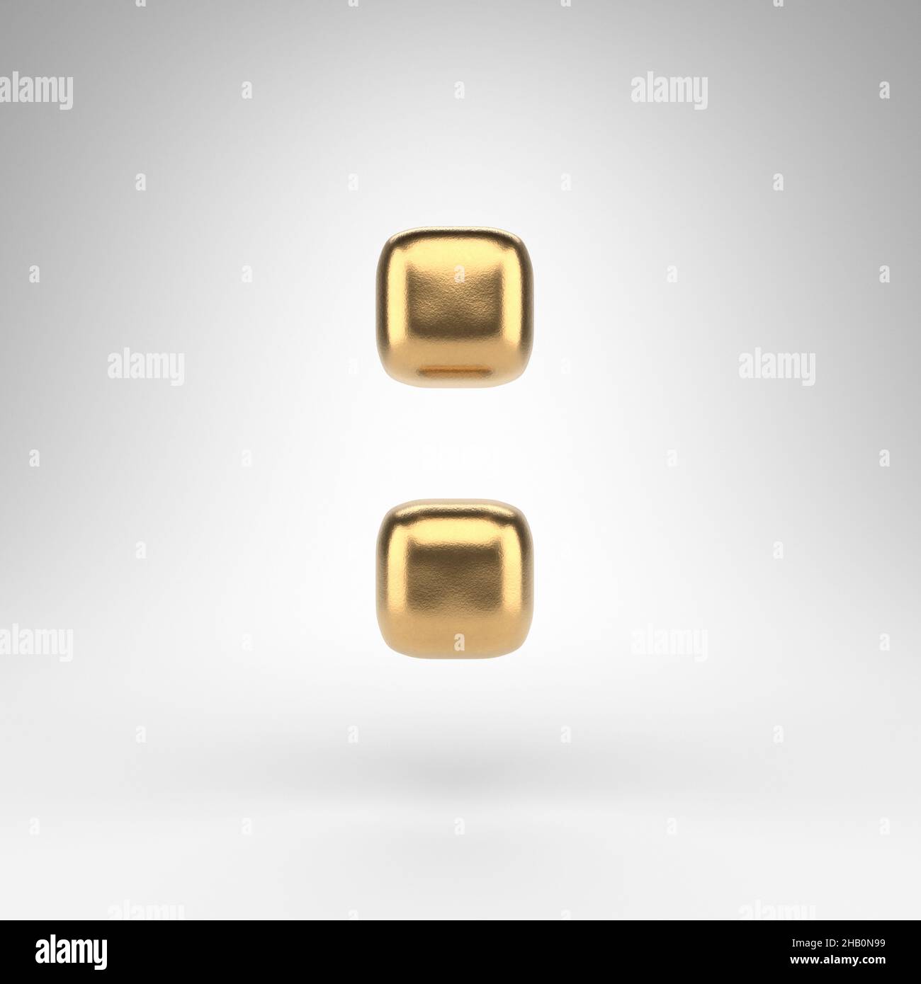 Colon symbol on white background. Golden 3D rendered sign with gloss ...