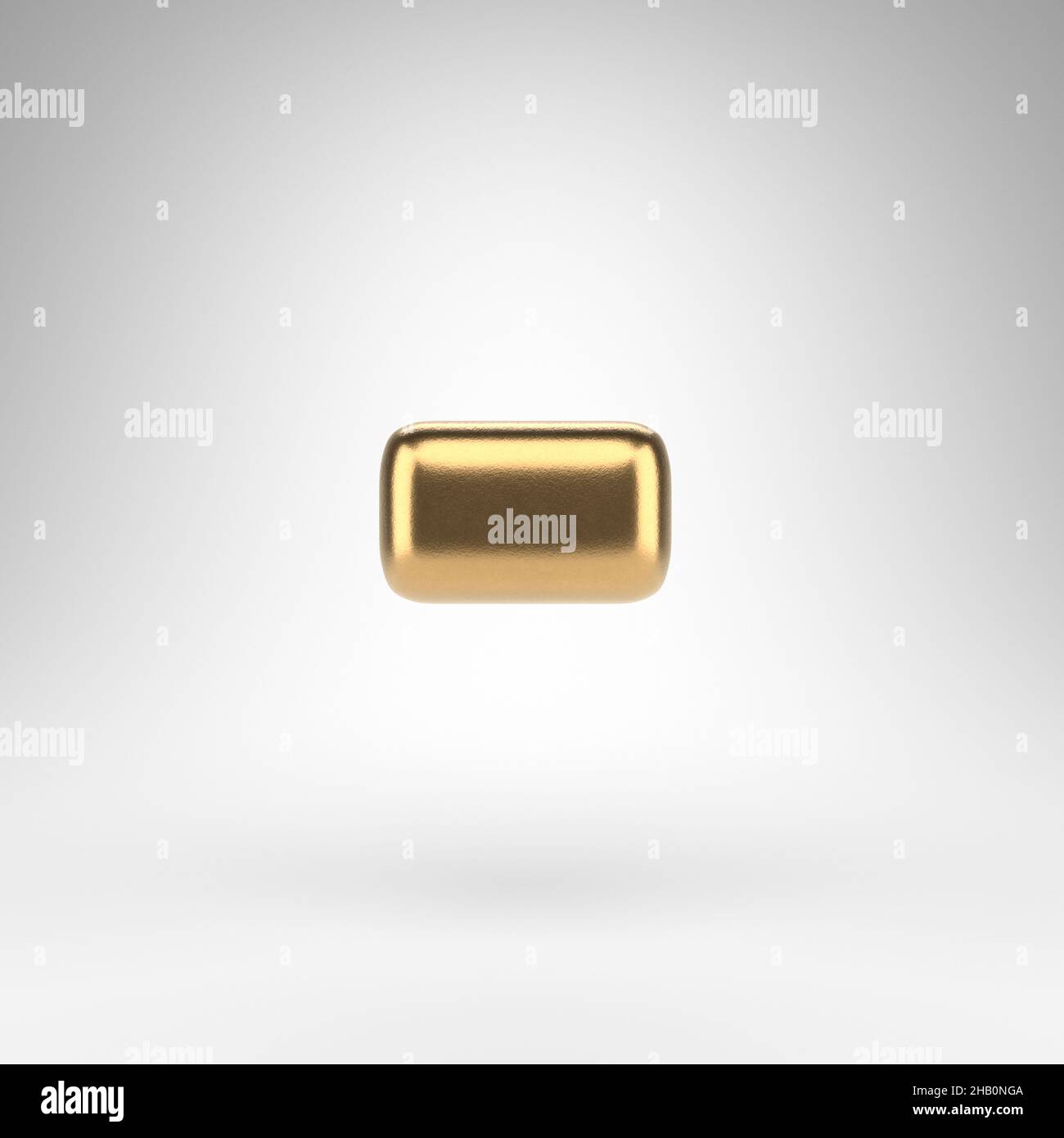 Minus symbol on white background. Golden 3D rendered sign with gloss ...