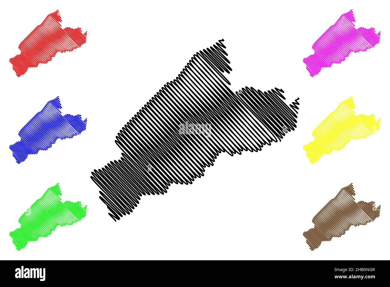 Lakhimpur district (Assam State, Republic of India) map vector ...