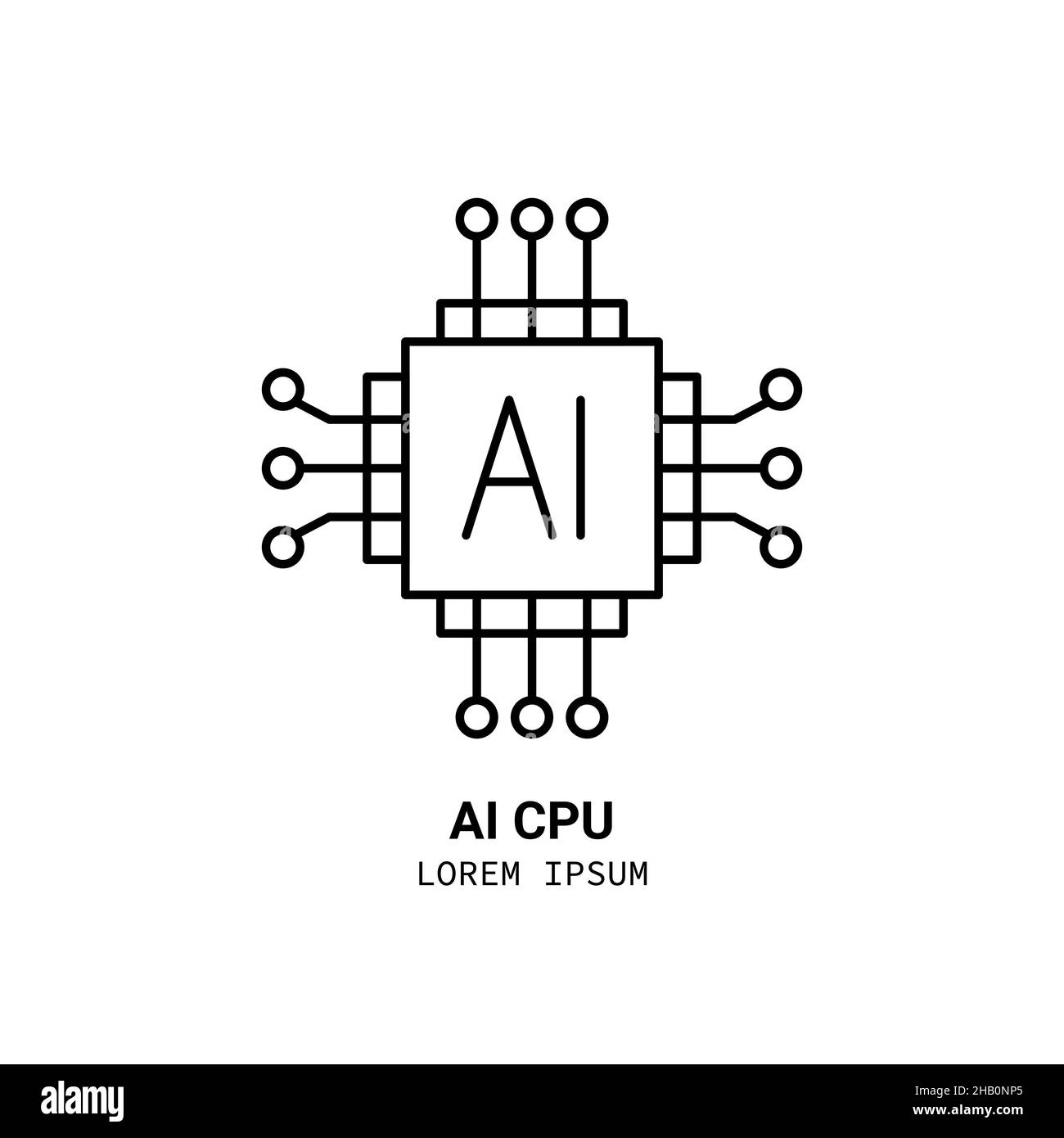 Artificial intelligence and machine learning line icon Stock Vector ...
