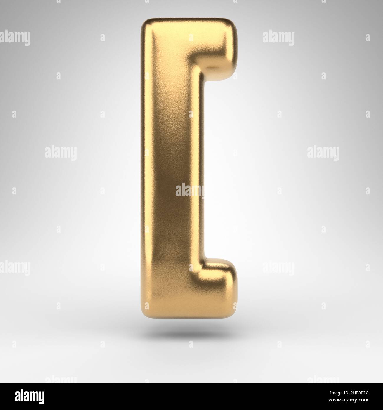 Left square bracket symbol on white background. Golden 3D rendered sign ...