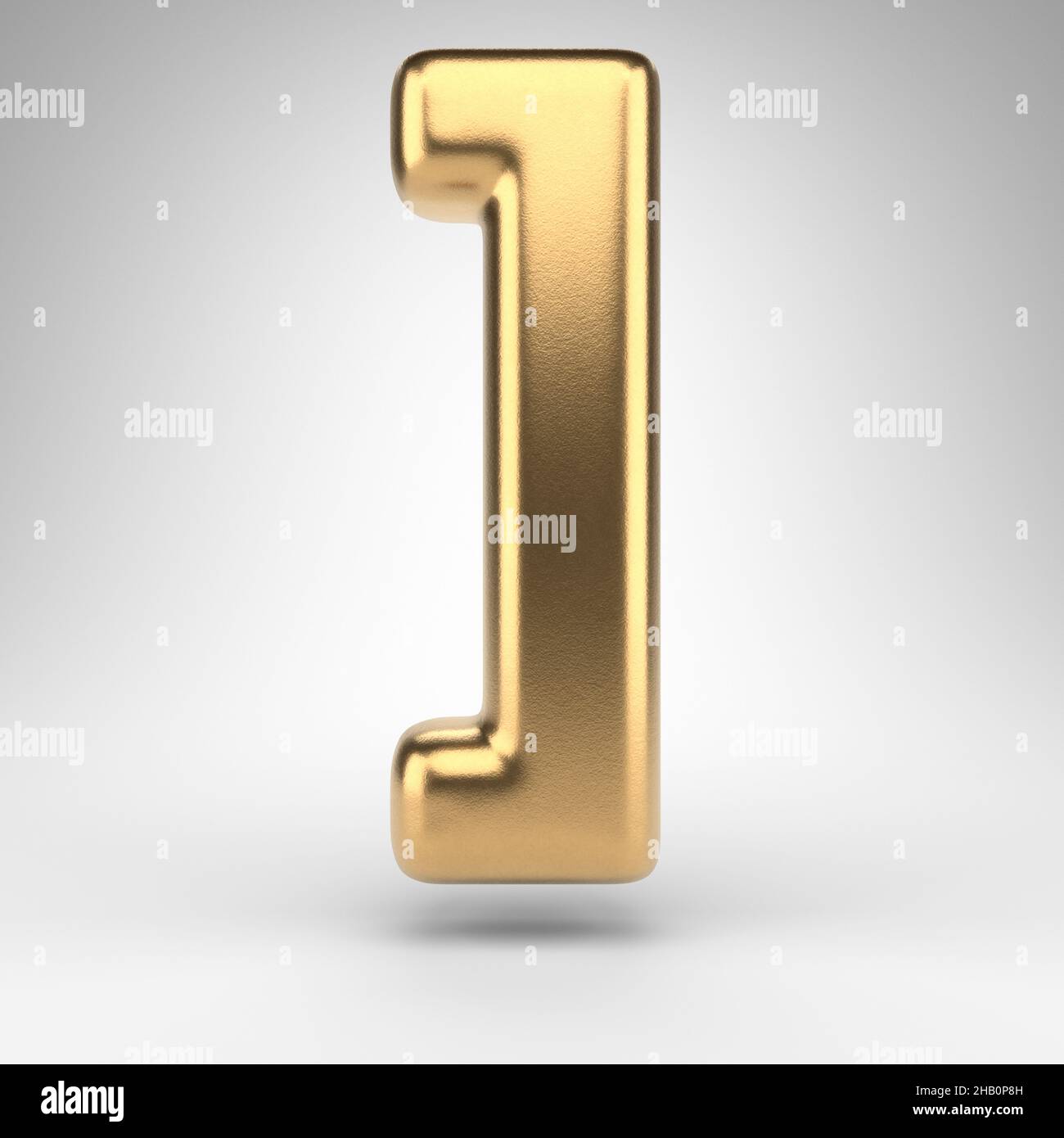Right square bracket symbol on white background. Golden 3D rendered ...