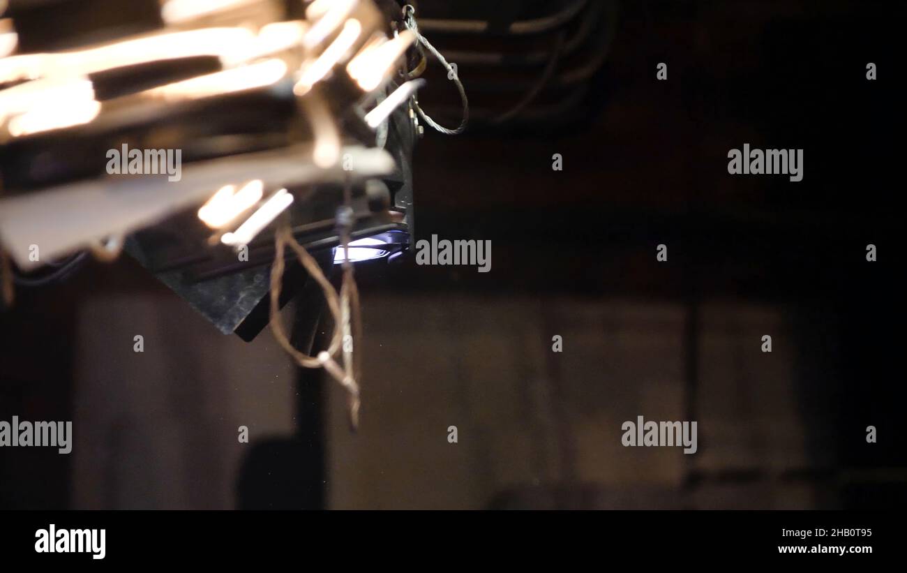 Abstract lighting, dust, particle and glare on a dark background. Dust ...