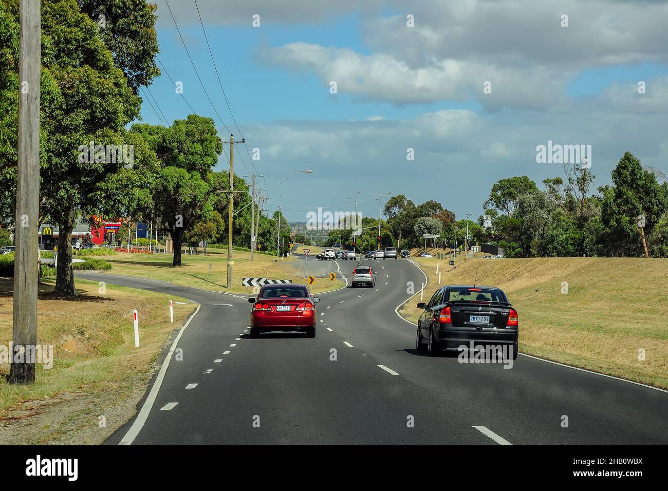 Roads in Australia in Victoria in the suburb of Melbourne, Hallam Stock ...