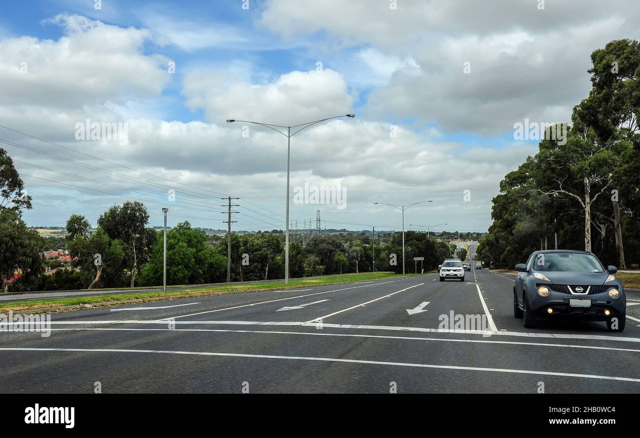 Roads in Australia in Victoria in the suburb of Melbourne, Hallam Stock ...