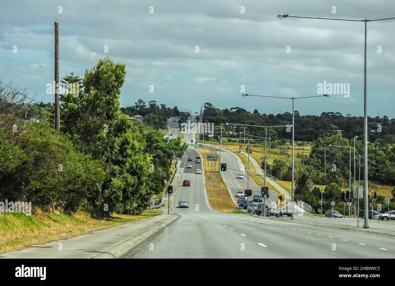 Roads in Australia in Victoria in the suburb of Melbourne, Hallam Stock ...