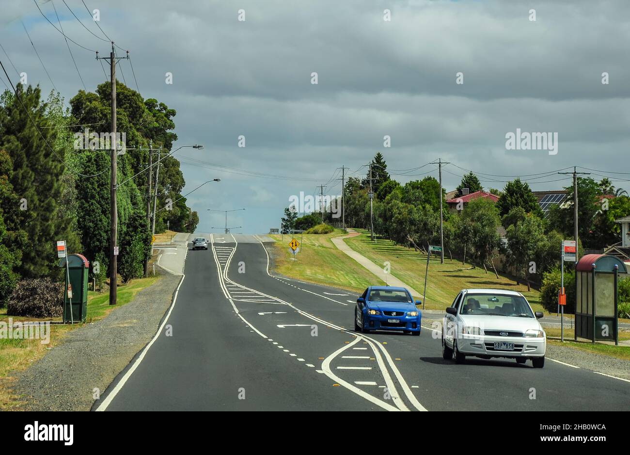 Roads in Australia in Victoria in the suburb of Melbourne, Hallam Stock ...