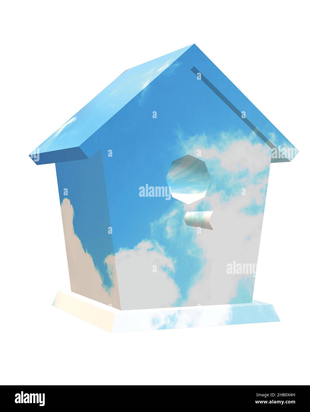 Blue Sky White Clouds Bird House Stock Vector Image & Art - Alamy