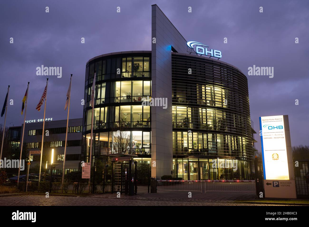 15 December 2021, Bremen: The headquarters of space technology company ...