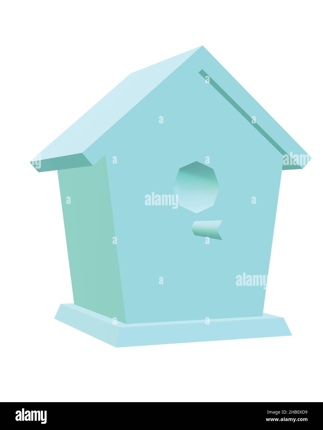 Solid Aqua Blue Bird House Stock Vector Image & Art - Alamy