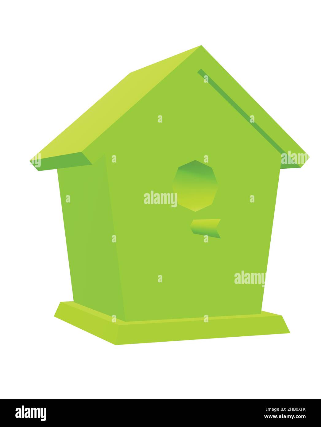 Solid Neon Green Bird House Stock Vector Image & Art - Alamy