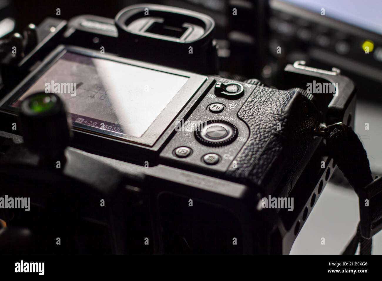 Detail of a video camera used in shooting on the set in the studio ...
