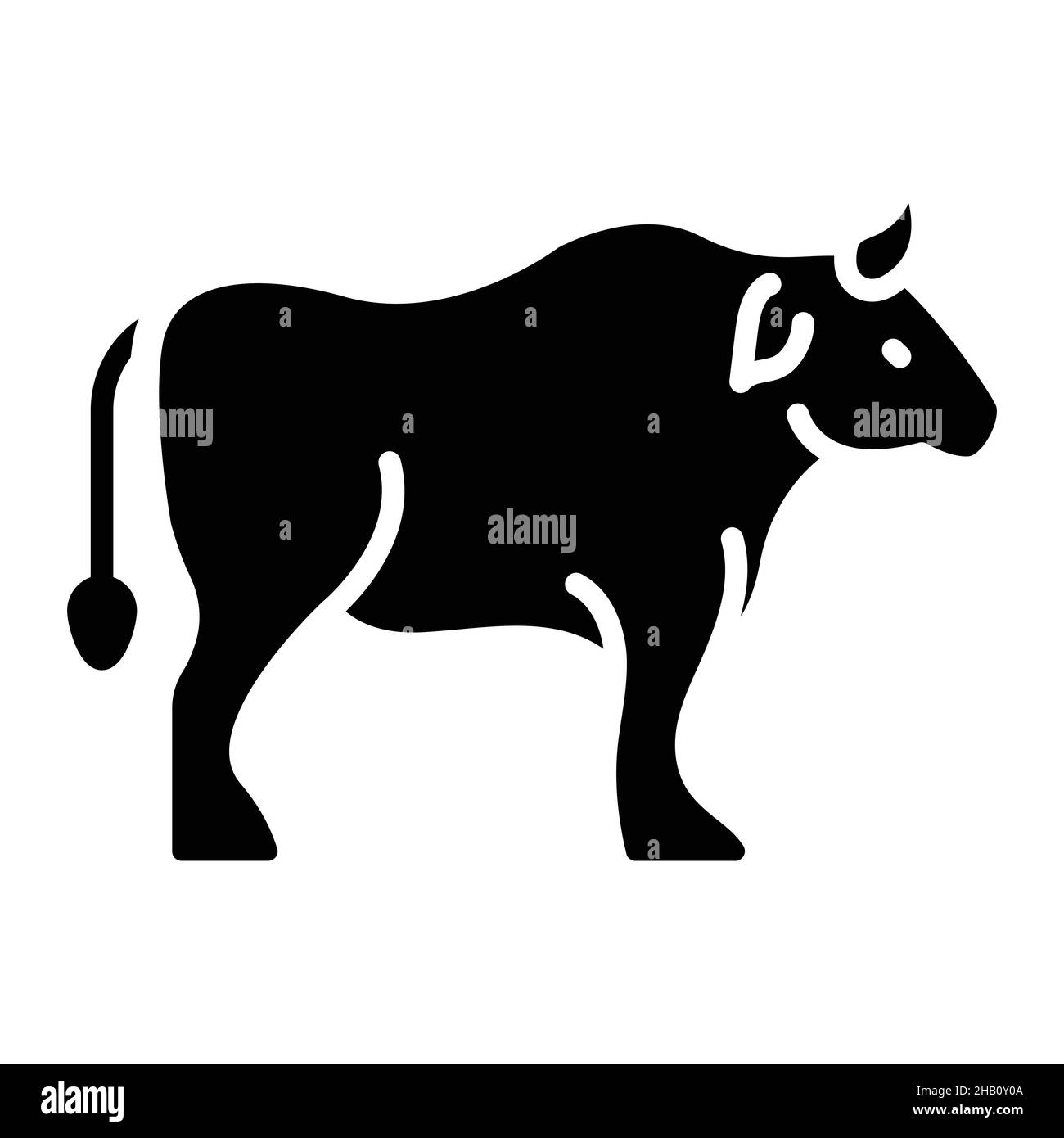 Ox Glyph Icon Animal Vector Stock Vector Image & Art - Alamy