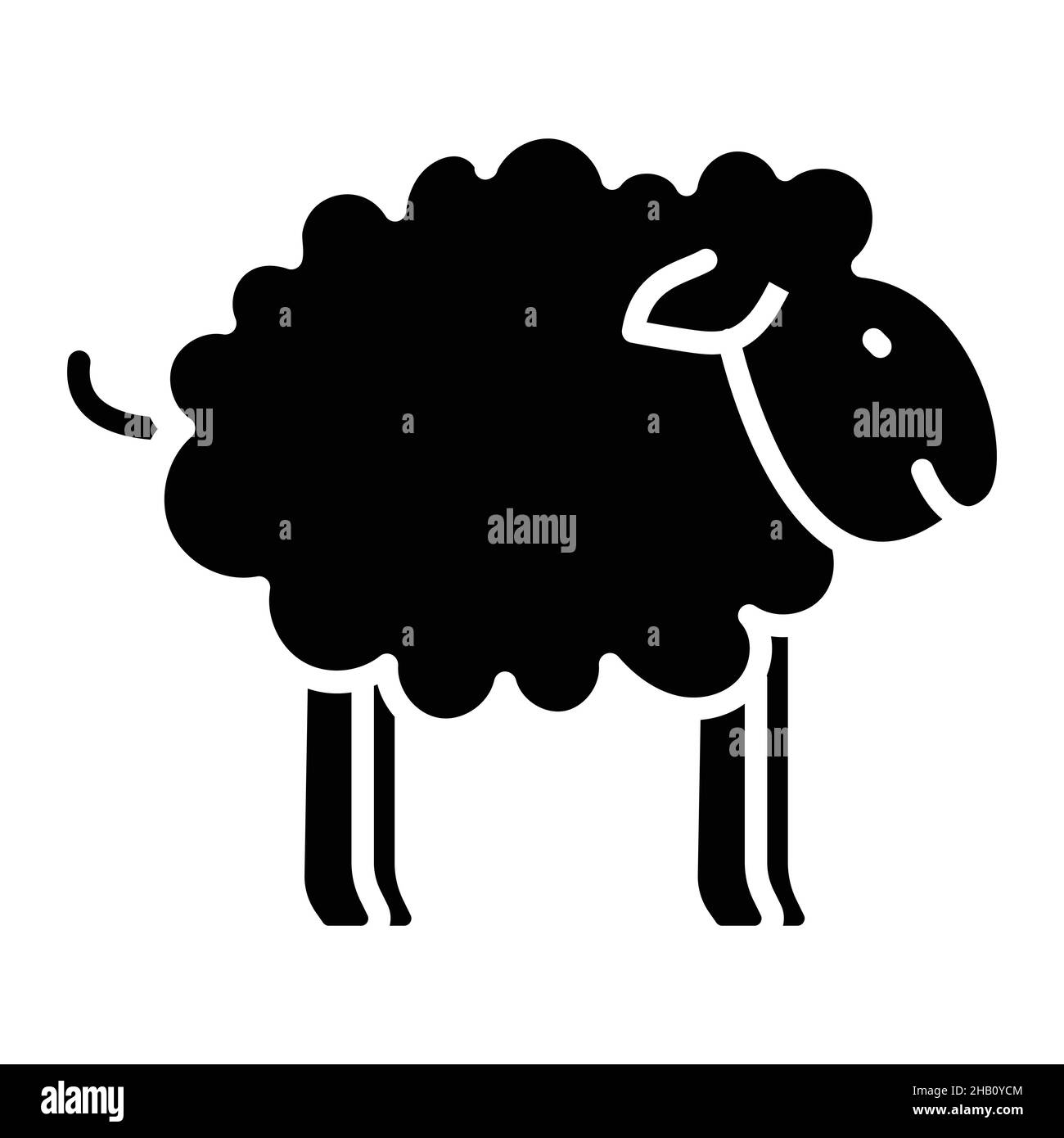 Sheep Glyph Icon Animal Vector Stock Vector Image & Art - Alamy