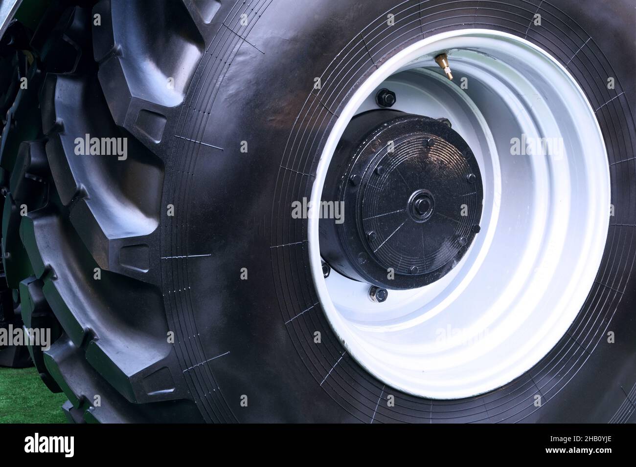 Tractor wheel protector, close up. Agronomy, farming, husbandry concept ...