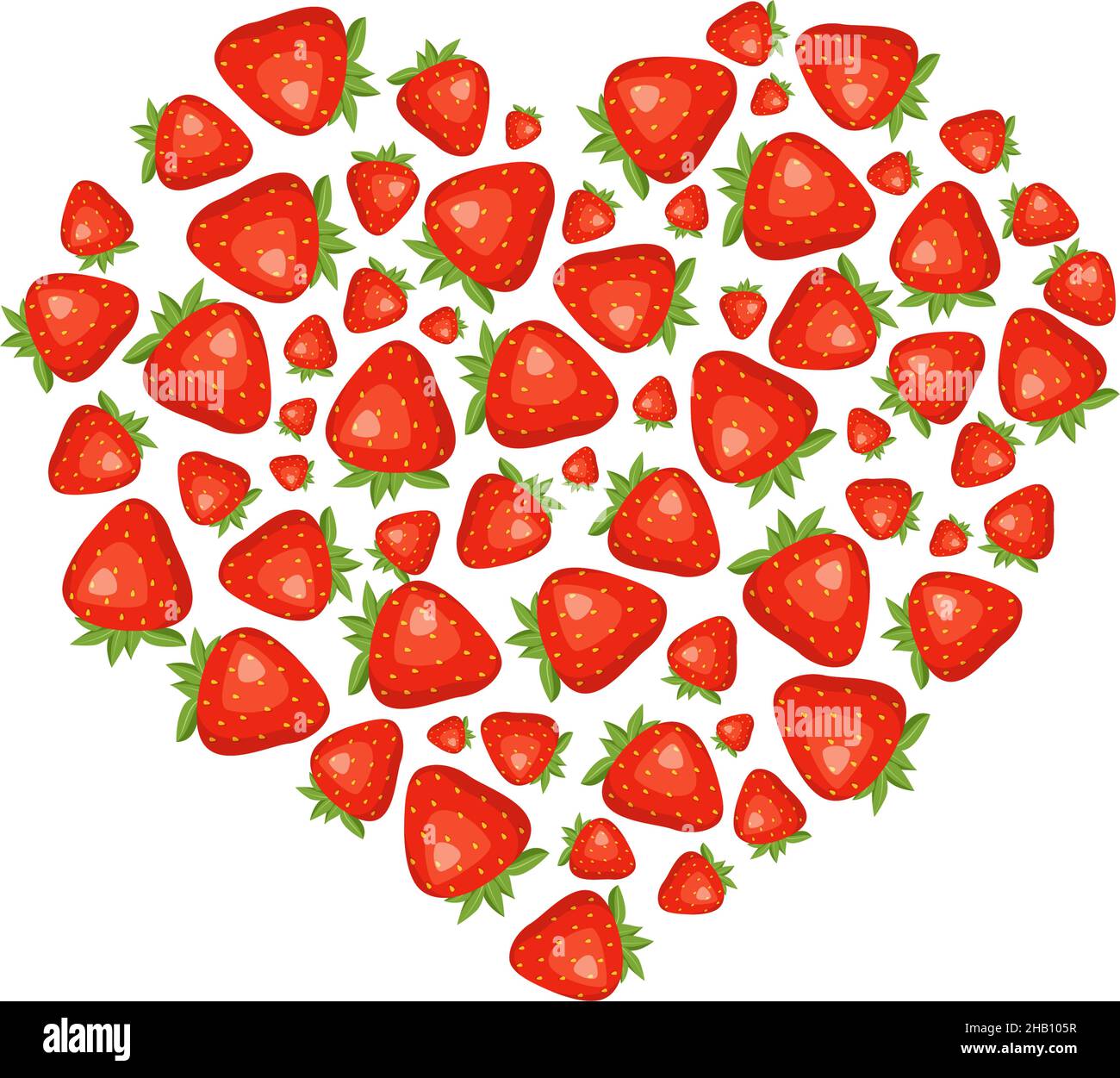 Heart shape made from red strawberries. Valentine day decoration ...