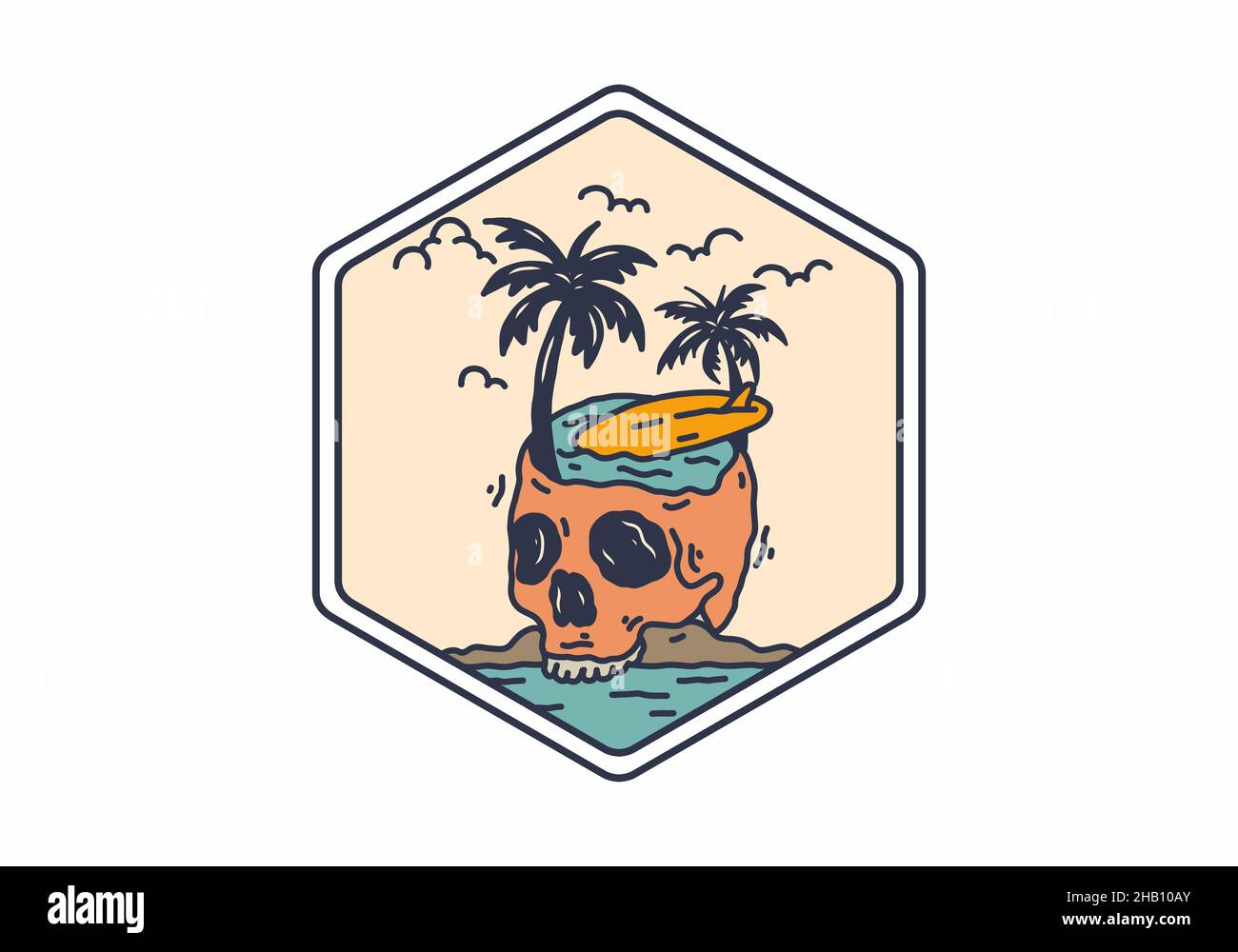 Illustration of skull and surf design Stock Vector Image & Art - Alamy