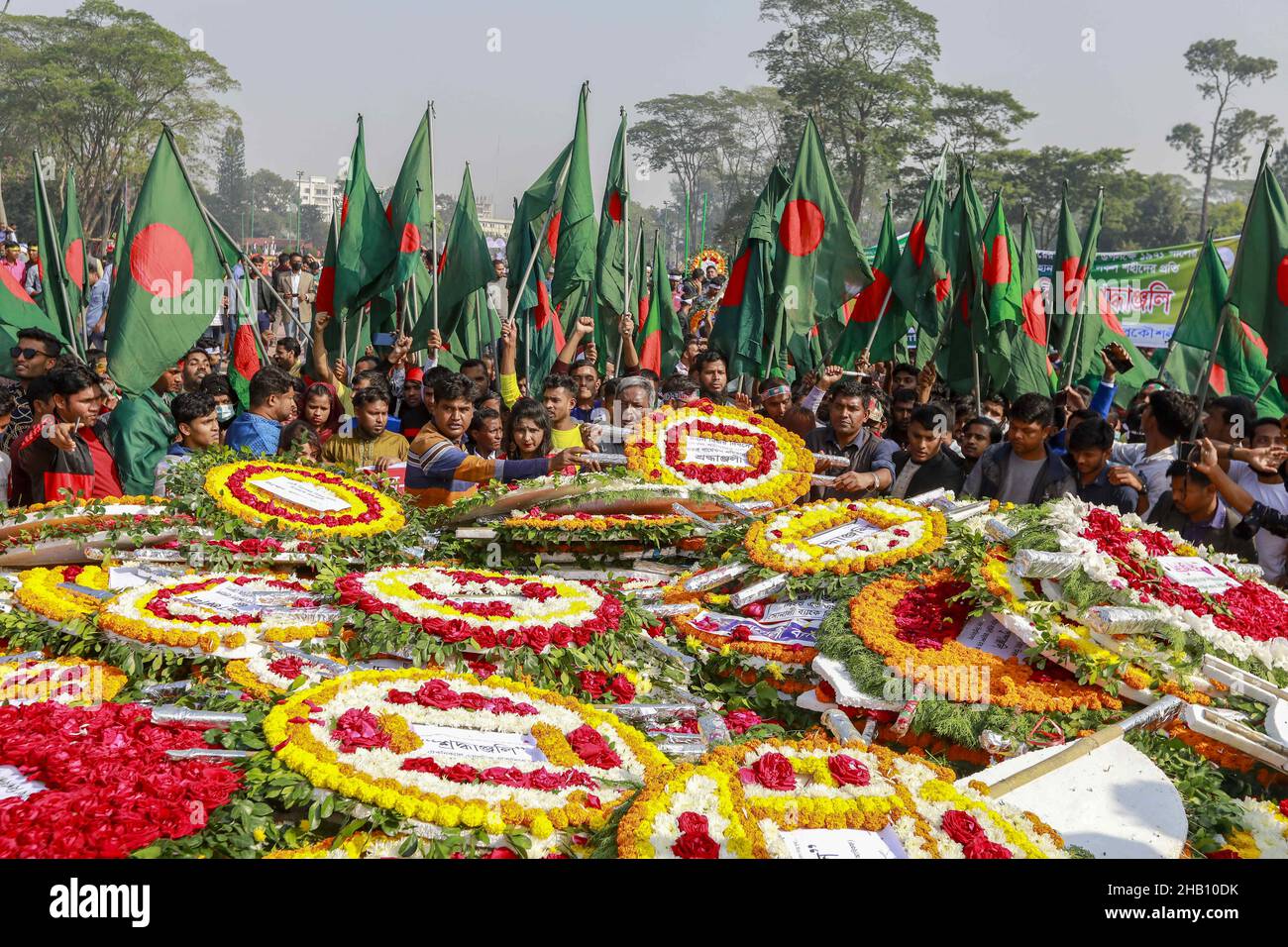 People gather to pay their respects at the 1971 independence war's ...