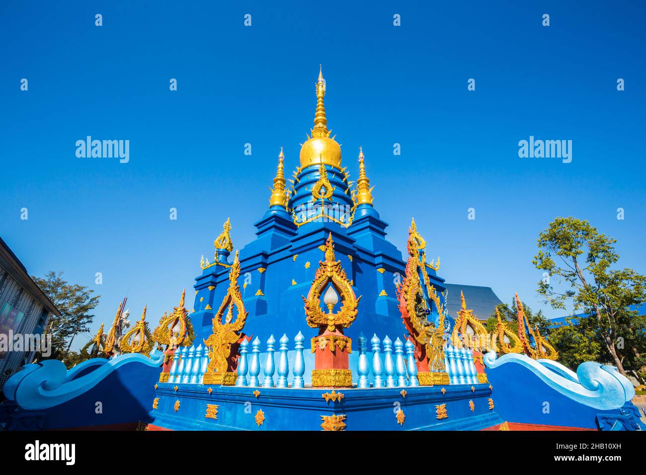 Beautiful of blue temple Wat Rong Sua Ten the amazing temple at ...