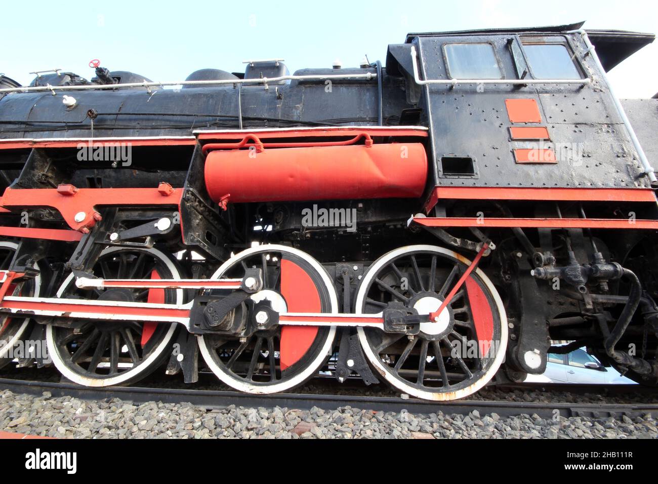 old steam train locomotive at the station Stock Photo - Alamy
