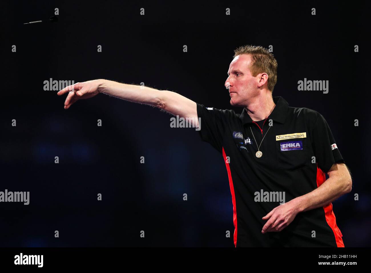 Chris Landman in action during day two of the William Hill World Darts ...