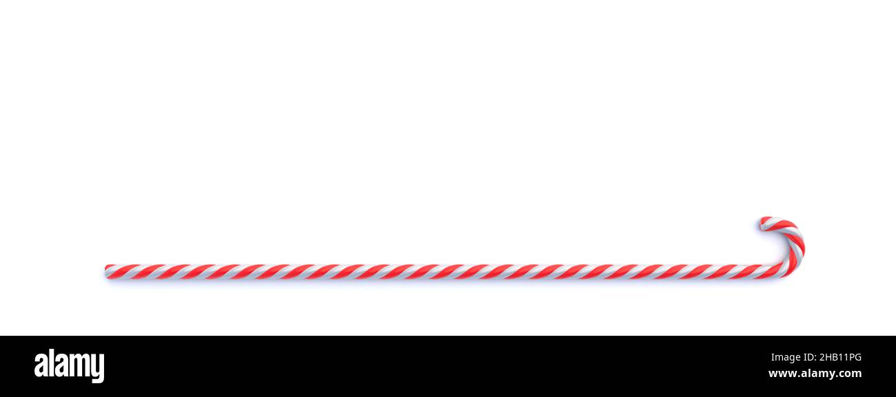 Christmas candy cane isolated on white background, copy space, Merry ...