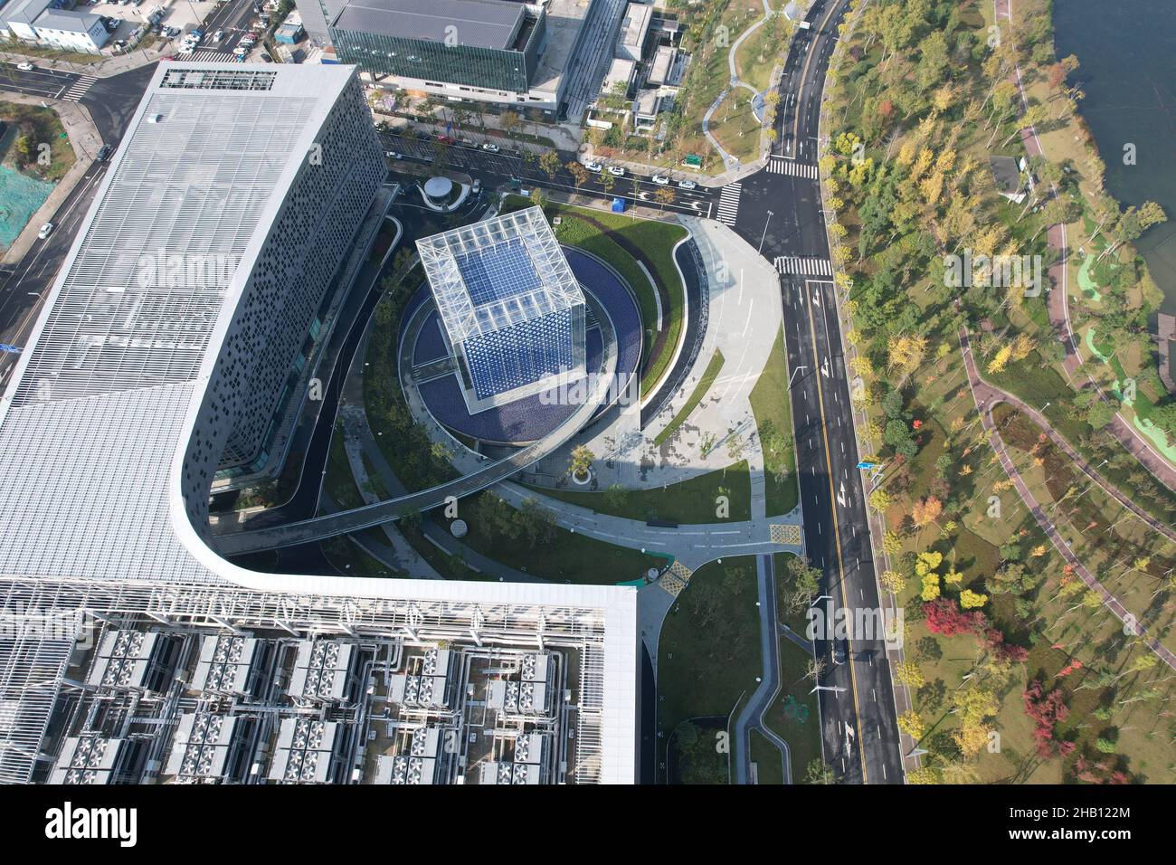 Aerial photography of the modern building skyline night view of Chengdu ...