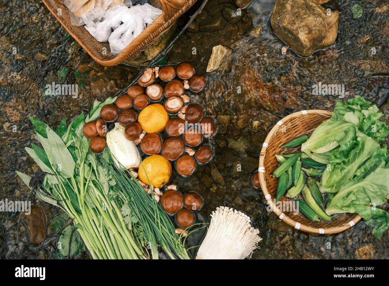vegetables by the river Stock Photo - Alamy