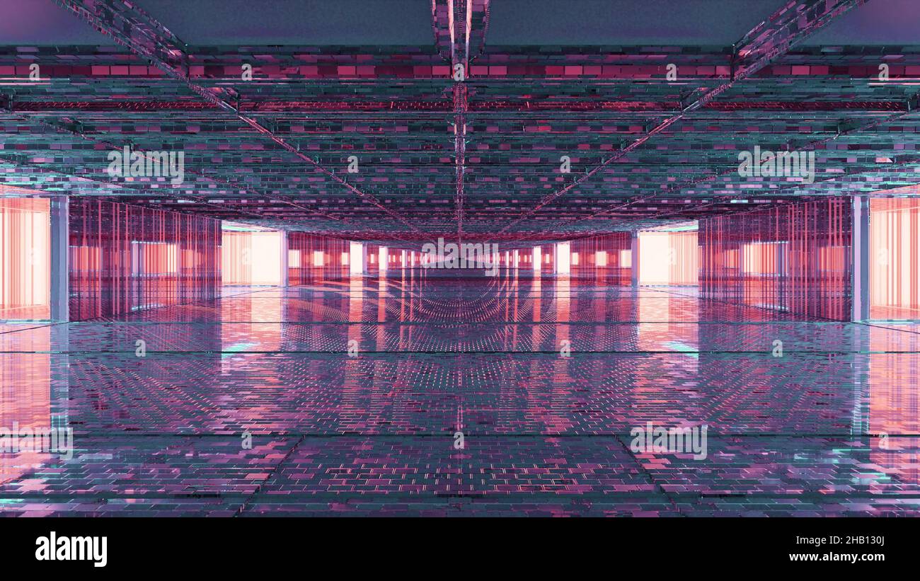 3D illustration of 4K UHD endless corridor Stock Photo - Alamy