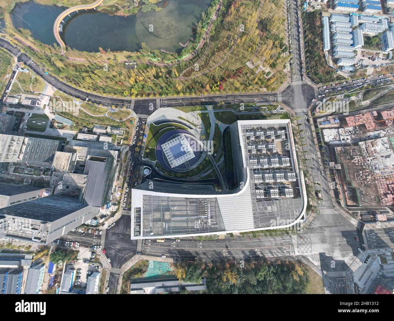 Aerial photography of the modern building skyline night view of Chengdu ...