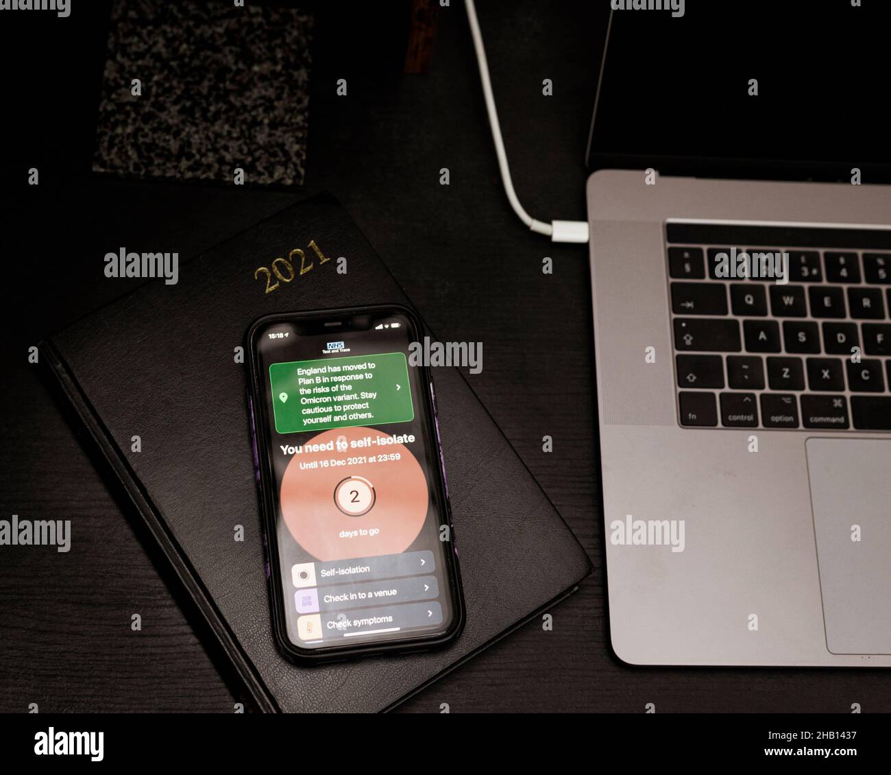 Covid-10 app on smarter phone counting down the remaining days of ...