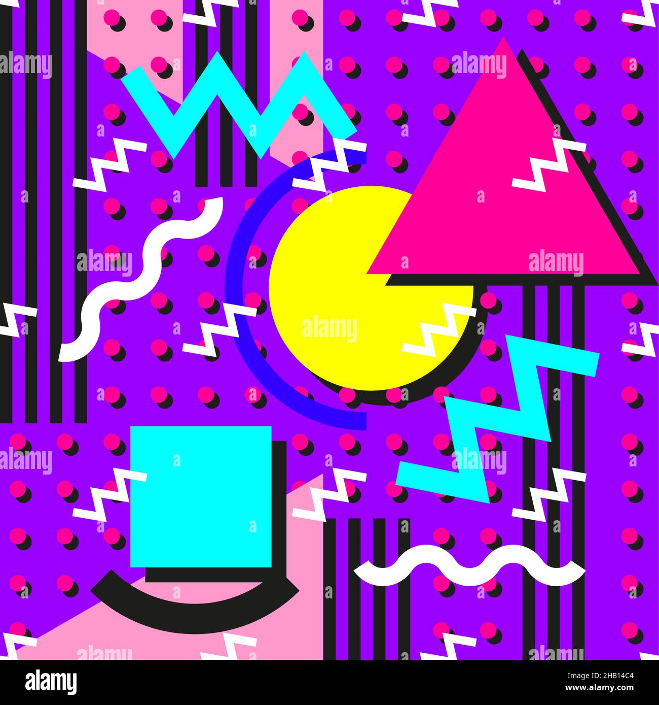 Funky 80s eighties Memphis seamless pattern geometric design Stock ...