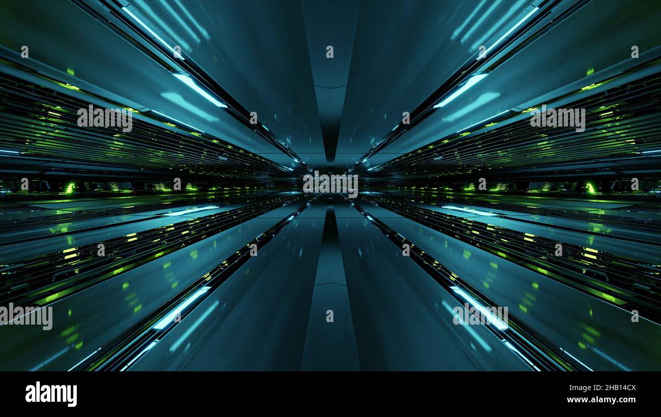 4K UHD 3d illustration of cyber tunnel with neon lights Stock Photo - Alamy